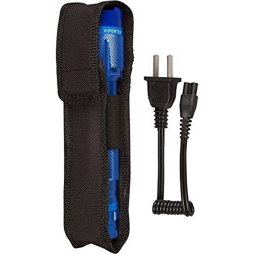 VIPERTEK VTS-T03 Aluminum Stun Gun for Self Defense Rechargeable with LED Flashlight, Blue