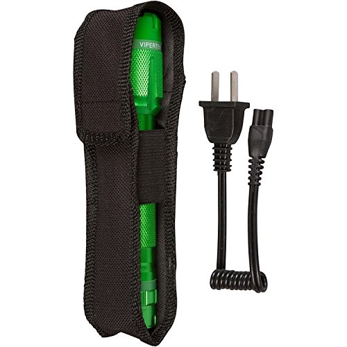 VIPERTEK VTS-T03 Aluminum Stun Gun for Self Defense Rechargeable with LED Flashlight, Green