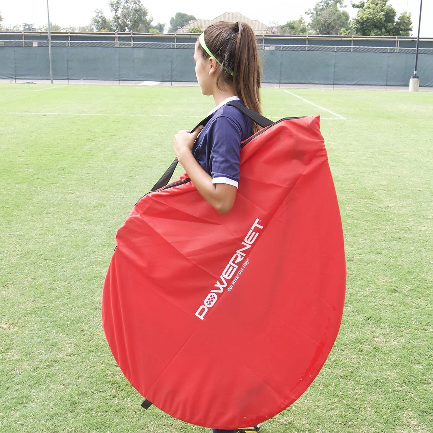 PowerNet Popup Soccer Goals Portable Net | 2 Goals with Carrying Bag | Durable Lightweight Frame | Quick Setup Easy Folding Storage | Multiple Sizes (4x3 Round Popup)