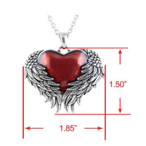 Controse Women's Silver-Toned Stainless Steel - Guarded Heart Necklace with Pendant 28"