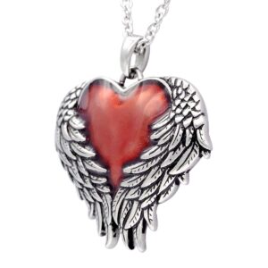 Controse Women's Silver-Toned Stainless Steel - Guarded Heart Necklace with Pendant 28"