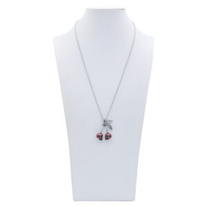 CONTROSE Jewelry Red Cherry Skull Necklace with Pendant (28" necklace - 316L Stainless Steel)