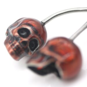 CONTROSE Jewelry Red Cherry Skull Necklace with Pendant (28" necklace - 316L Stainless Steel)