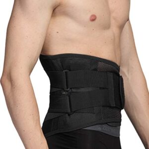 NeoTech Care Adjustable Double Pull Lumbar Brace/Lower Back Belt, Black, Size S