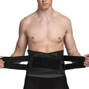 NeoTech Care Adjustable Double Pull Lumbar Brace/Lower Back Belt, Black, Size S