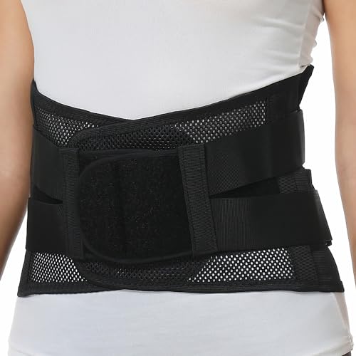 NeoTech Care Adjustable Double Pull Lumbar Brace/Lower Back Belt, Black, Size S