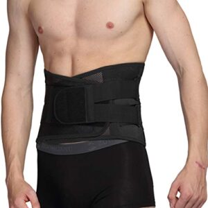 NeoTech Care Adjustable Double Pull Lumbar Brace/Lower Back Belt, Black, Size S