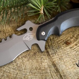 Hunting 440C Stainless Steel Titanium Coated 9.5'' Tracker Fixed Blade Hunting Knife Best EDC Camping Hiking Fishing Hunting Knife 100% Prime Quality