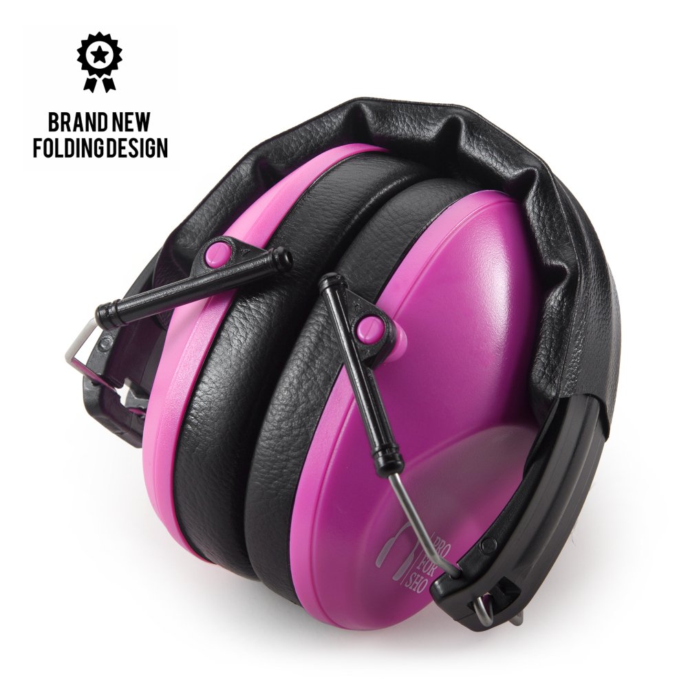 Pro For Sho 34dB Shooting Ear Protection - Special Designed Ear Muffs Lighter Weight & Maximum Hearing Protection - Standard Size, Pink