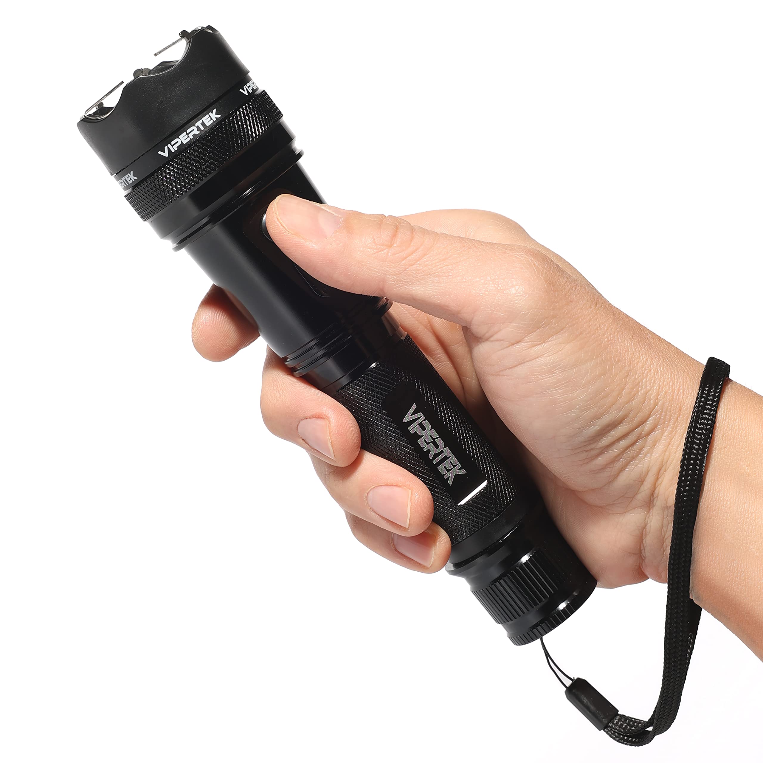 VIPERTEK VTS-195 Heavy Duty Aluminum Stun Gun for Self Defense Rechargeable with LED Flashlight