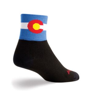 sockguy classic 3in colorado flag cycling/running socks (colorado flag - l/xl)