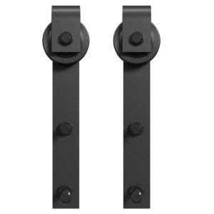 SMARTSTANDARD Sliding Barn Door Hardware Hangers 2pcs (Black) (J Shape Hangers)