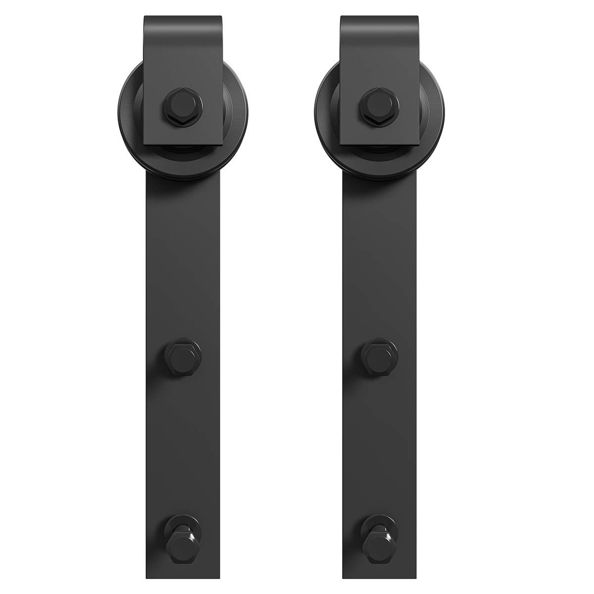 SMARTSTANDARD Sliding Barn Door Hardware Hangers 2pcs (Black) (J Shape Hangers)