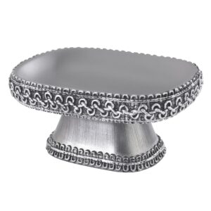 avanti linens braided medallion silver and grey resin soap dish