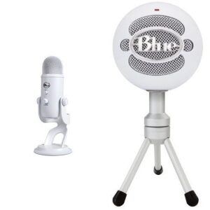 blue microphones yeti usb microphone, whiteout with snowball ice condenser microphone, cardioid - whiteout bundle