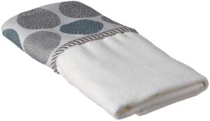 avanti linens - hand towel, soft & absorbent cotton towel (dotted circles collection, white)