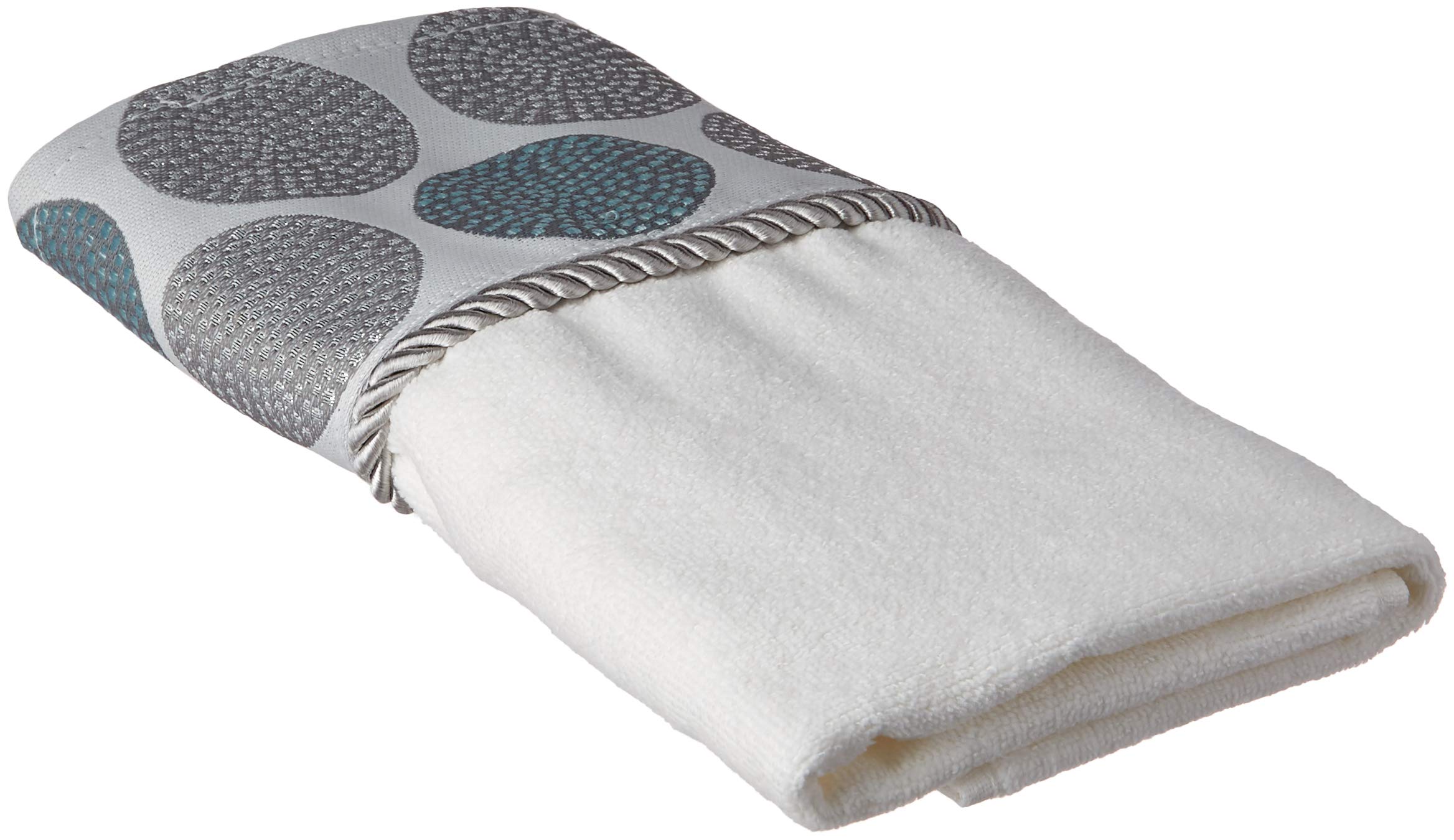 Avanti Linens - Hand Towel, Soft & Absorbent Cotton Towel (Dotted Circles Collection, White)