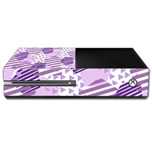 mightyskins skin compatible with microsoft xbox one console case wrap cover sticker skins purple pentagon