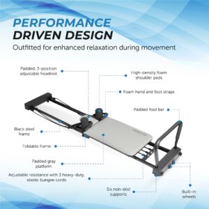 AeroPilates Reformer 287 - Pilates Reformer Workout Machine for Home Gym - Pilates Reformer with 3 Resistance Cords - Up to 300 lbs Weight Capacity