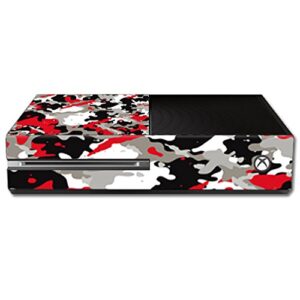 mightyskins skin compatible with microsoft xbox one - red camo | protective, durable, and unique vinyl decal wrap cover | easy to apply, remove, and change styles | made in the usa