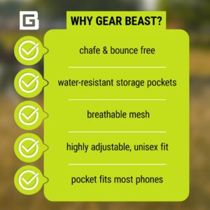 Gear Beast Running Backpack for Men and Women - Lightweight Running Vest & Phone Holder for Jogging, Hiking and Cycling - Compatible with Most Smartphones, Black