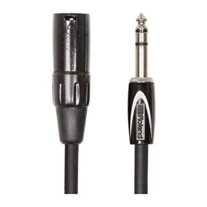 roland black series interconnect cable, 1/4-inch trs to xlr (male), 5-feet