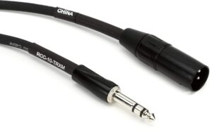 roland black series interconnect cable, 1/4-inch trs to xlr (male), 10-feet