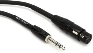 roland black series interconnect cable, 1/4-inch trs to xlr (female), 15-feet