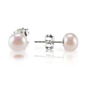 pavoi sterling silver freshwater cultured stud pearl earrings - 5.5mm aaa quality