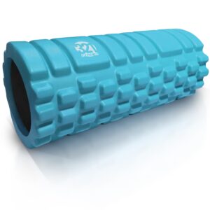 321 strong foam roller - medium density deep tissue massager for muscle massage and myofascial trigger point release, with 4k ebook - aqua