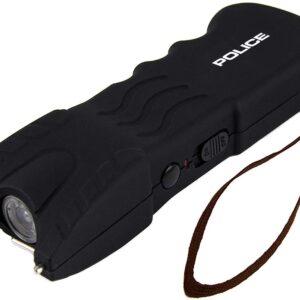 POLICE Stun Gun 916 - Heavy Duty with LED Flashlight Safety Disable Pin, Black