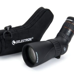 Celestron – Hummingbird 56mm Angled Spotting Scope – Ultra Portable Micro Spotting Scope – 9-27x Zoom Eyepiece – Fully Multi-coated and ED Glass Optics – Rubber Armored – Tripod Adaptable