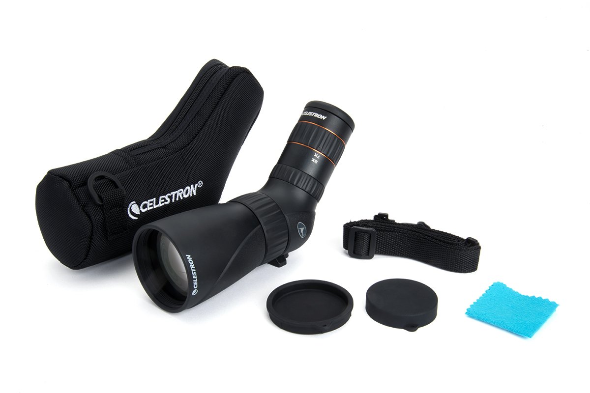 Celestron – Hummingbird 56mm Angled Spotting Scope – Ultra Portable Micro Spotting Scope – 9-27x Zoom Eyepiece – Fully Multi-coated and ED Glass Optics – Rubber Armored – Tripod Adaptable