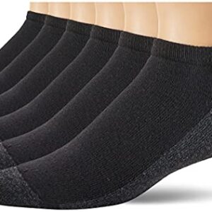 Hanes mens Hanes Men's Max Cushion Low Cut 6-pair Pack, Available in Big & Tall Casual Sock, Black, 12-Jun US