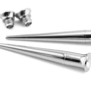 Urban Body Jewelry 6 Gauge (6G - 4mm) Stainless Steel Taper & Tunnel Ear Stretching Kit (4 pieces)