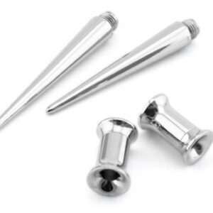 Urban Body Jewelry 6 Gauge (6G - 4mm) Stainless Steel Taper & Tunnel Ear Stretching Kit (4 pieces)