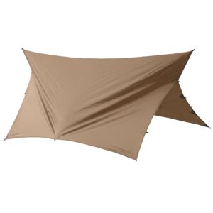 go outfitters apex camping shelter/hammock tarp, coyote brown