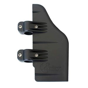 bullnose rudder clamp on boat rudder fits a 1.125" transom trolling motor shaft. commonly used for, inflatable pontoon, pelican bass raider 10e, fishing kayak, canoe, jon boat, etc. usa manufactured