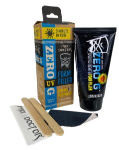 phix doctor zero g uv foam filler epoxy/poly surfboard repair kit