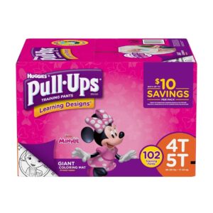 huggies pull-ups training pants for girls (size xl, 4t - 5t, 102 count)