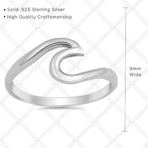 Oxford Diamond Co Wave Design .925 Sterling Silver Ring Size 9