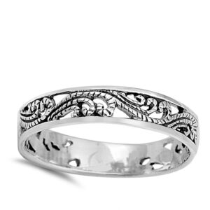 Filigree Cutout Fashion Stackable Ring New .925 Sterling Silver Band Size 8