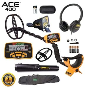 Garrett ACE 400 Metal Detector with Waterproof Coil Pro-Pointer II and Carry Bag