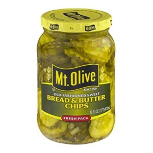 mt. olive bread & butter chips old fashioned sweet fresh pack pickles jar, 16 oz