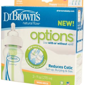 Dr. Brown's Options Wide Neck Bottle, 3 Pack, Clear, 9 oz