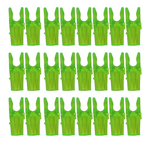 UP100 50 PCS Transparent Green for OD 3.2mm Pin Nock L Size for Archery Arrow Nock