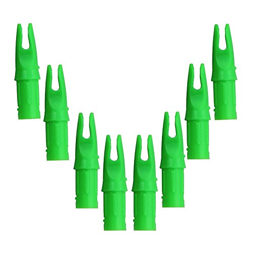 50 Pcs Green Plastic Archery Arrow Nock for Inner Diameter 7.6mm Aluminum Arrow Shaft