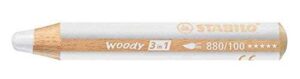 3 x stabilo woody 3 in 1 multi-talented jumbo pencil - white (880/100)