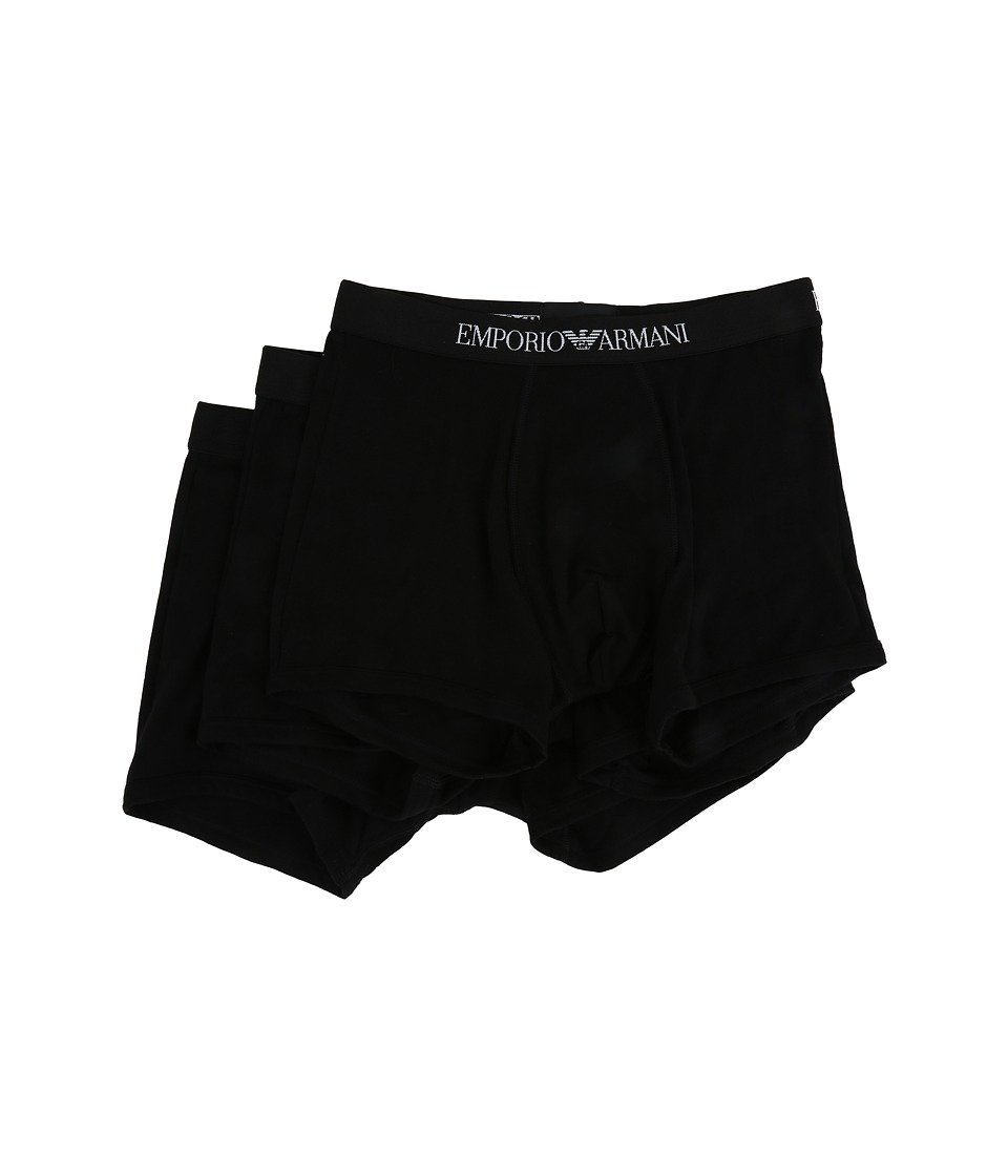 Emporio Armani Men's Cotton Boxer Briefs, 3-Pack, New Black, Large