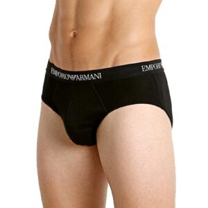 Emporio Armani Men's Cotton Briefs, Black, Large